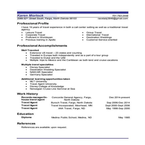 Karen Morlock Resume | DOCX