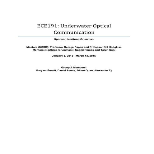 ECE191 Group A Final Report | PDF