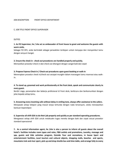 JOB DESCRIPTION RDM | DOC