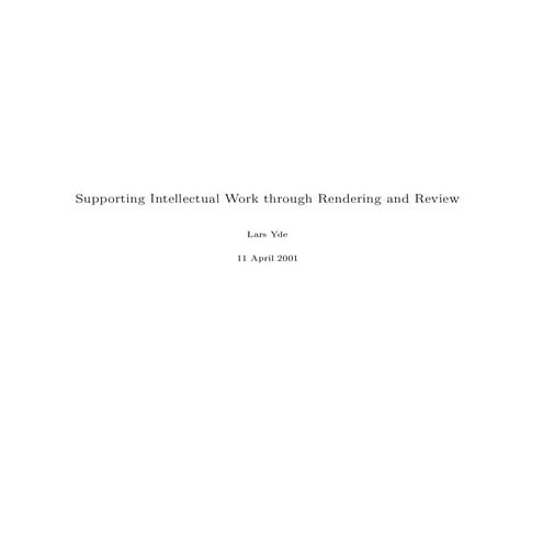 Supporting Intellectual Work through Rendering and Review | PDF