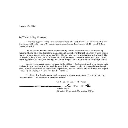 Rob Portman Letter | PDF