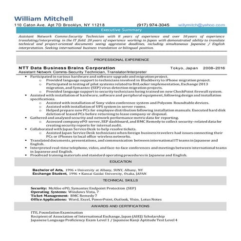 William_Mitchell_IT_CV_2016 | PDF