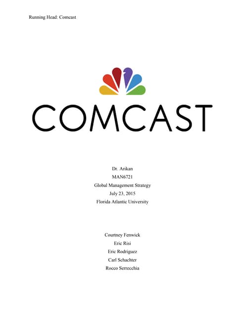 Comcast Assurance & Advisory Team Overview | PDF | Business Banking ...