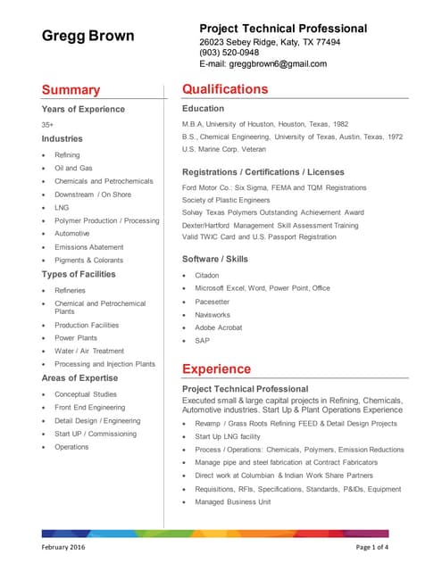 Bullet Based 2-pg Resume | PDF
