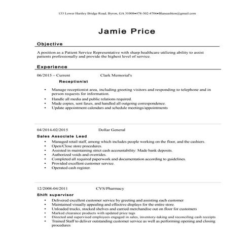 Jamie Price resume1 (1) | ODT