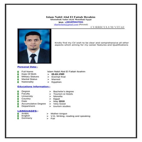 Islam Nabil CV | PDF
