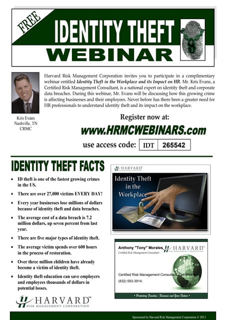 Idt webinar flyer hrci alex myers | PDF | Crime & Harmful Acts to Individuals, Society & Human ...
