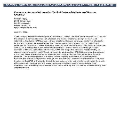 Full Public Health Program Proposal: Paper | DOCX