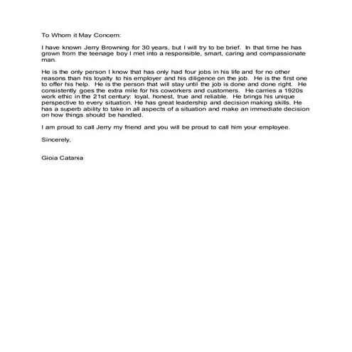 Catania Reference Letter | DOCX