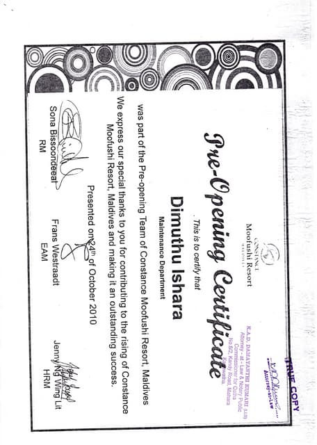 Certificate Malta Stock Exchange | PDF