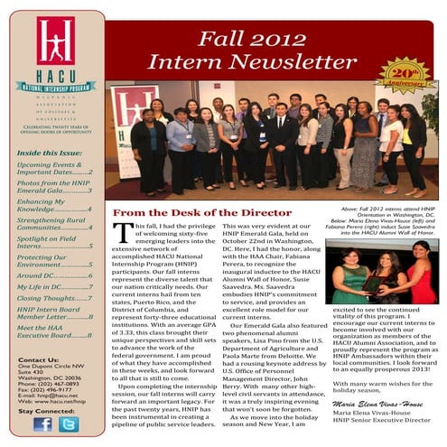 HNIP Fall 2012 Intern Newsletter | PDF
