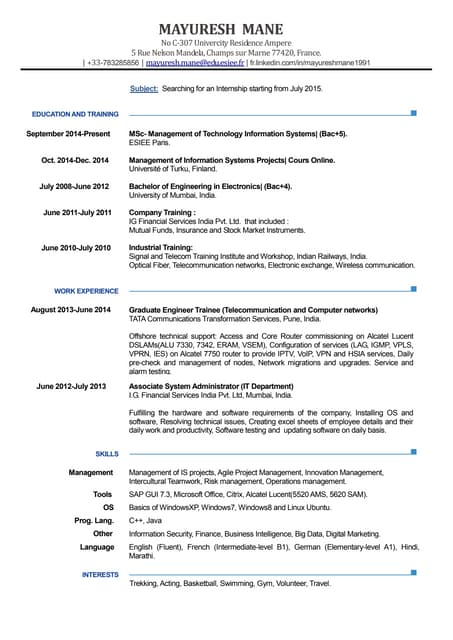 Mayuresh Mane presentations