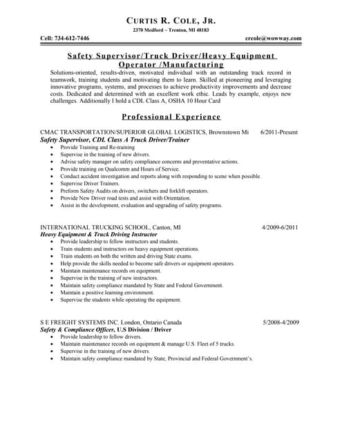 Todd Davis Resume | DOCX | Commercial Trucks | Auto Body Styles