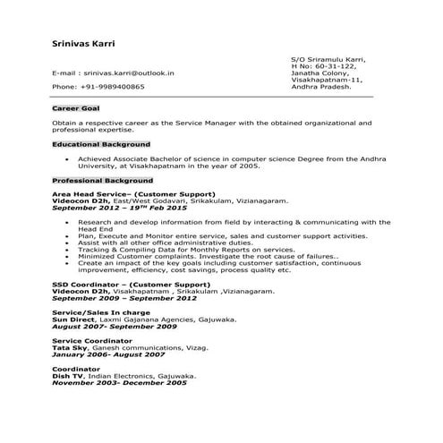 Srinivas-Karri CV | PDF | Technology & Computing