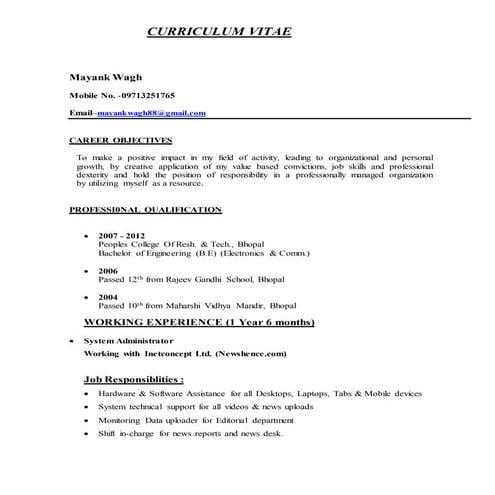 CV - Mayank Wagh (1) | DOCX