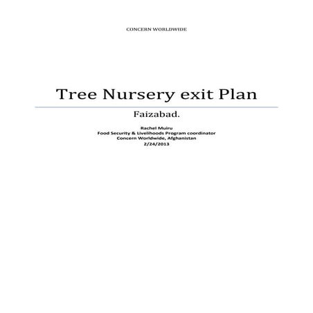 Approved Tree Nursery -DRAFT 4+tech rep | PDF | Government Support and ...