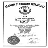 Academy of Advanced Technology 1st year project design certificate