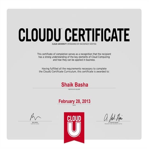 cloudu_certificate | PPT