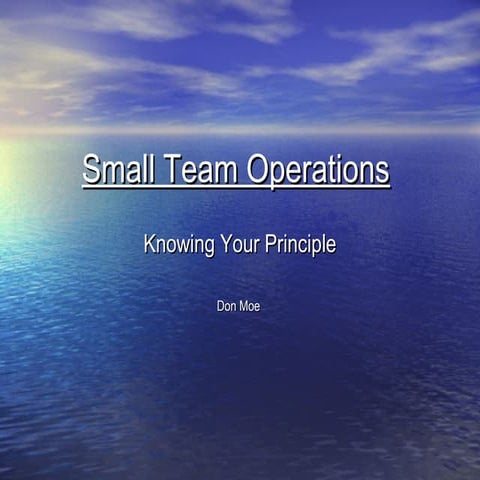 Small Team Operations-Knowing Your Client | PPT