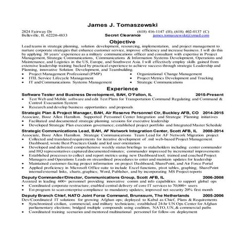 Tomaszewski_Resume_lg2 | DOCX | Defense Industry | Industries