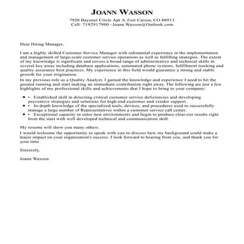 Job cover letter for unsolicited resume | DOCX