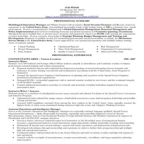 PHAM, OAI RESUME | DOCX | Defense Industry | Industries