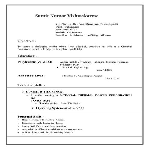 Sumit Kumar RESUME | DOCX