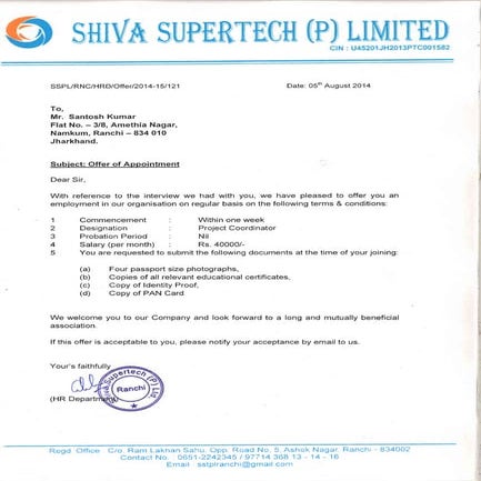 OFFER Letter SSPL - SKumar.PDF