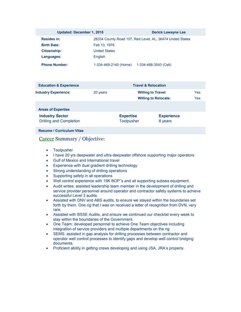 Rodney resume-2015 | PDF