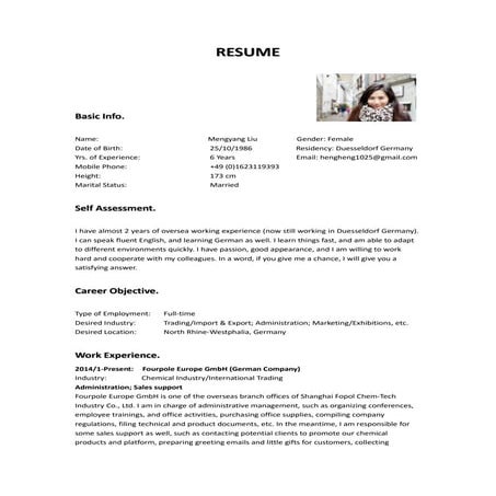 Mengyang Liu (Rachel Liu) - CV | PDF