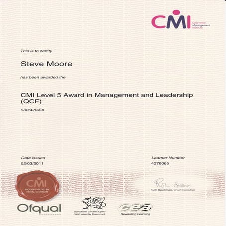 CMI Level 5 Certificate in Management Leadership | PDF