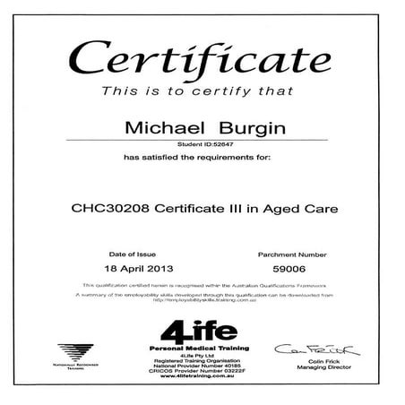 Cert III In Aged Care | PDF