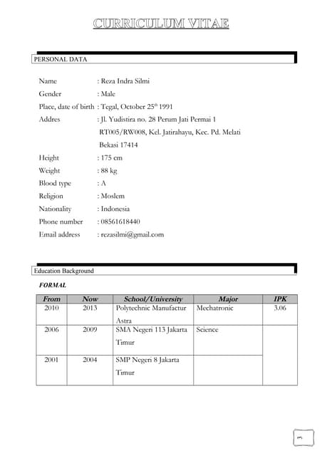 CV Agnes Meivy Kusuma Ayu | PDF