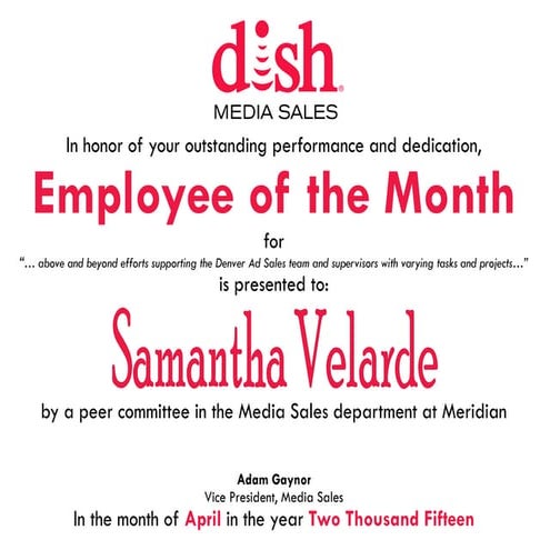 Samantha Velarde EOM | PDF