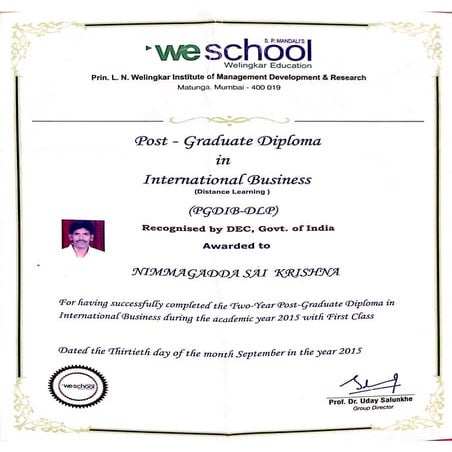 Sai_PGDBA Welingkar | PDF