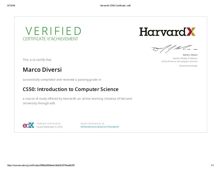 HarvardX CS50 Certificate _ edX
