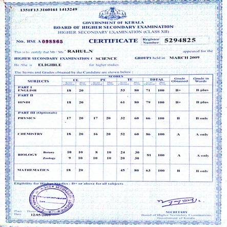 UG Degree Certificate