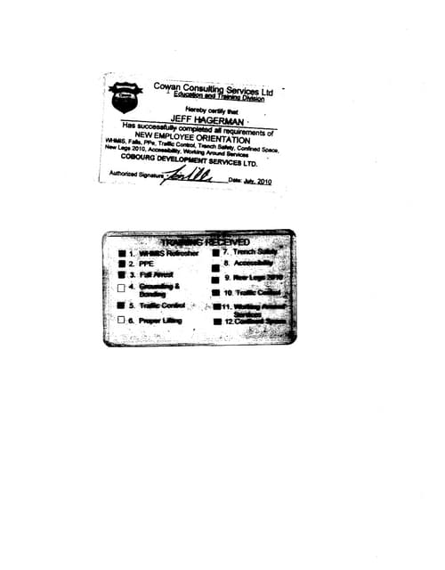 JEFF Electrical Certificate | PDF