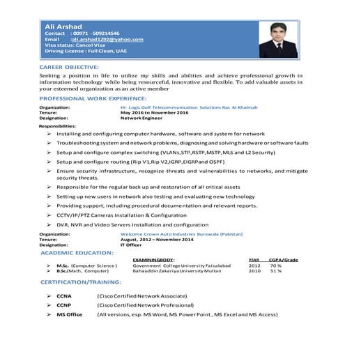 Ali Arshad CV | DOCX