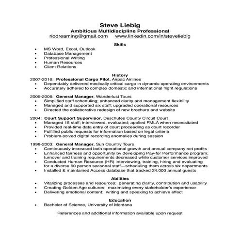 Resume Steve Liebig | PDF