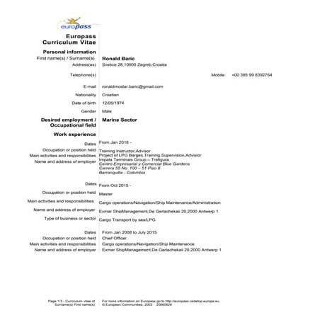 CV Ronald Baric | PDF