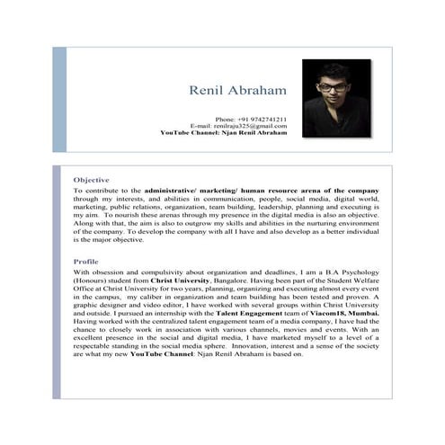 Renil Abraham - Resume | PDF