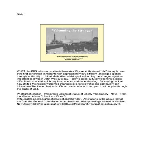 Welcoming the Stranger Presenter Notes | PDF