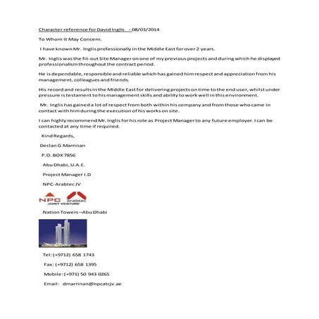 Character reference for David Inglis 1 | DOCX