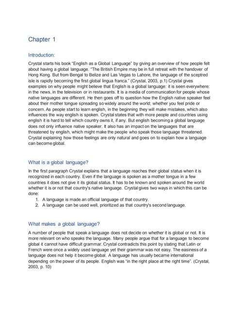 English as a global language | PPSX | Technology & Computing