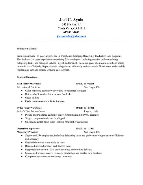 Anthonys Resume 3-1-2016 | PDF