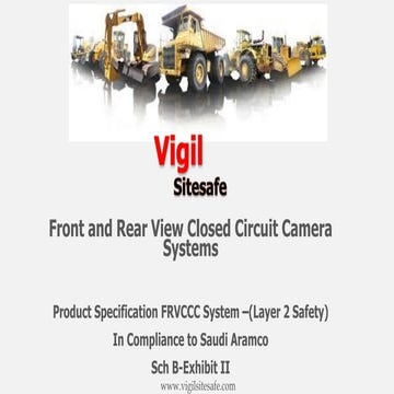 Product Specs Vigil Sitesafe FRVCCCS (Cameras&Monitor) Level 2 | PPT