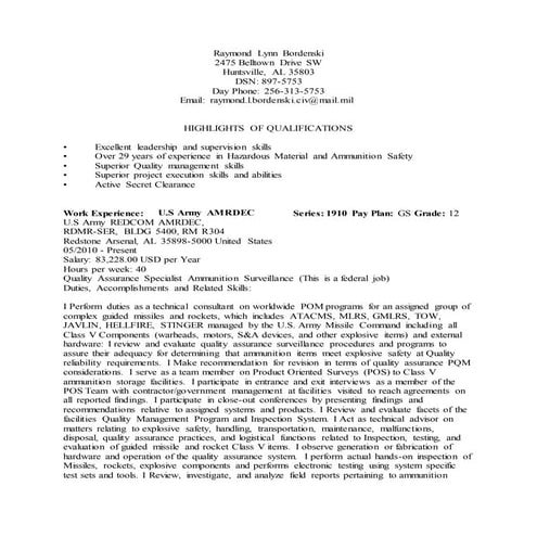 Raymond Lynn Bordenski RESUME | DOCX