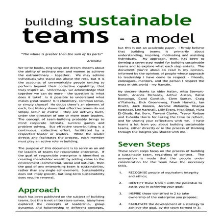 building sustainable teams - a model | PDF