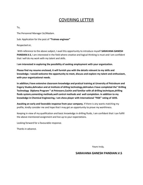 Cover Letter | DOCX